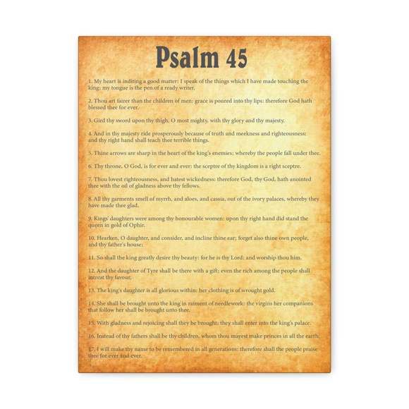 Express Your Love Gifts | Art | Scripture Sign Psalm 45 Chapter Gold Bible Canvas Christian Wall ...